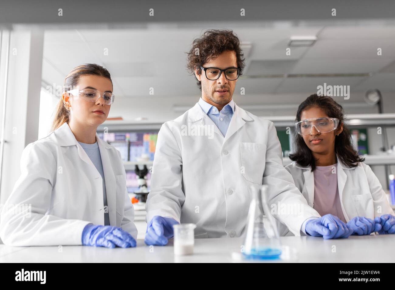Male scientists researching in lab hi-res stock photography and images ...