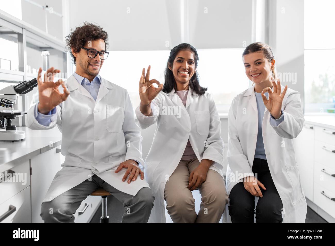 international group of scientists in laboratory Stock Photo - Alamy