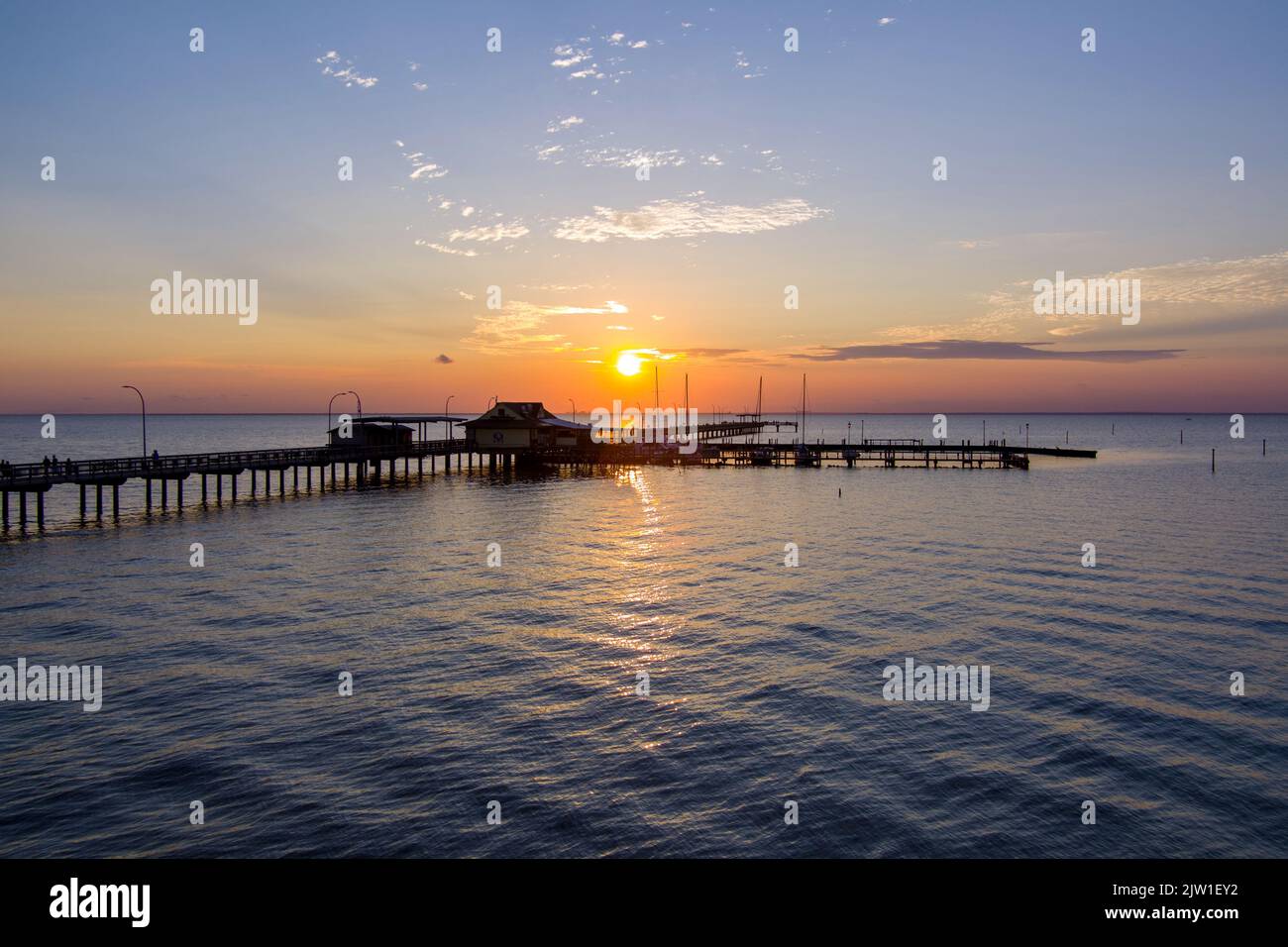 The Fairhope, Alabama municipal pier at sunset Stock Photo - Alamy