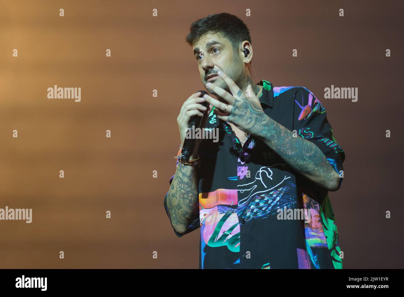 Artistically known as melendi performs on stage at wizink center hi-res ...