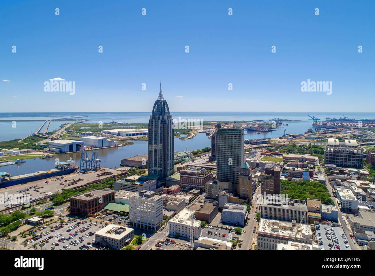 Downtown Mobile, Alabama waterfront skyline Stock Photo - Alamy