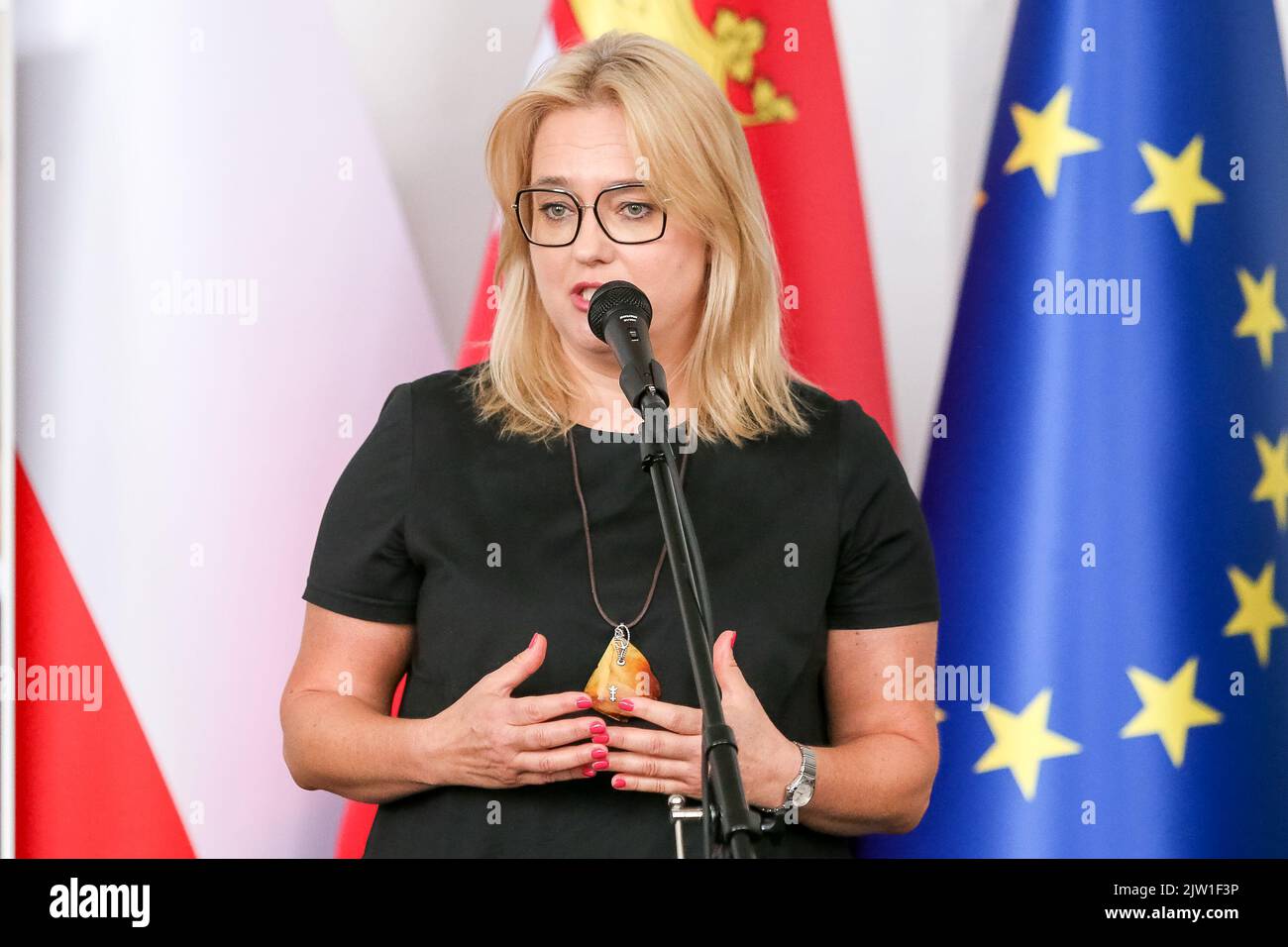 Gdansk, Poland. 02nd Sep, 2022. MEP Magdalena Adamowicz speaks during ...