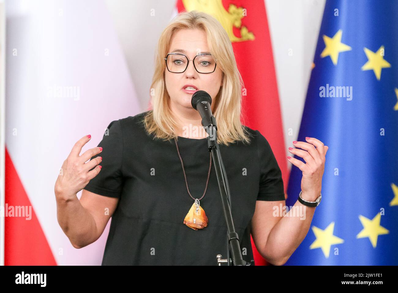 MEP Magdalena Adamowicz speaks during the opening gala of the new ...