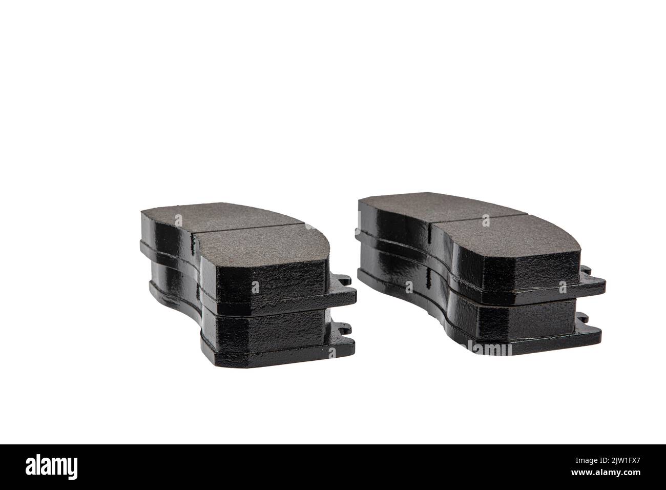 Truck brake pad set. brake parts on white background brake pads, guides ...