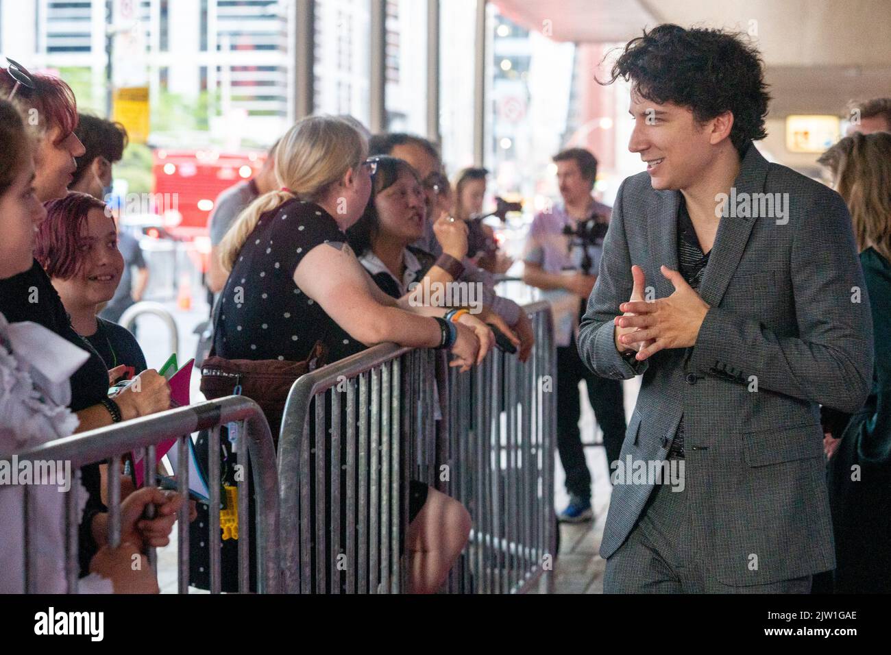 Daniel Thrasher with fans at 2022 Buffer Festival red carpet Stock ...