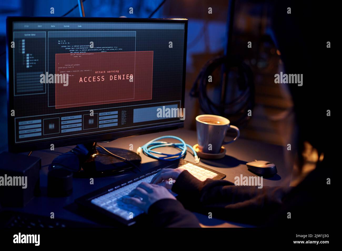 hacker using computer virus for cyber attack Stock Photo - Alamy