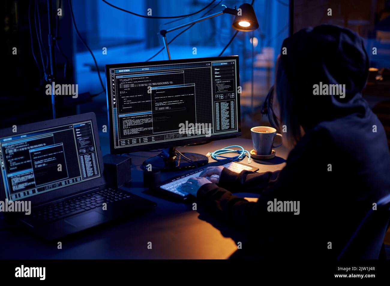 hacker using computer virus for cyber attack Stock Photo - Alamy