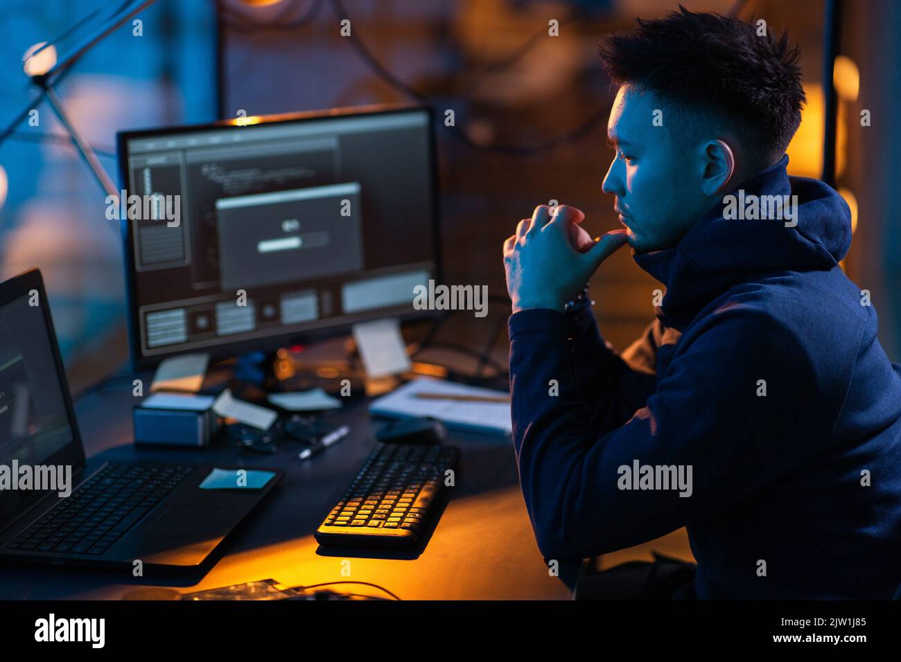 hacker using computer virus for cyber attack Stock Photo - Alamy