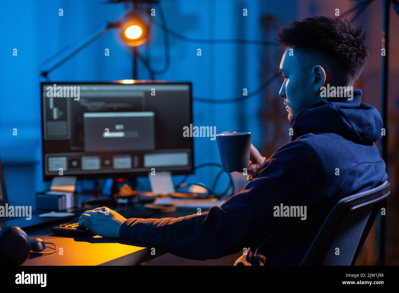 hacker using computer virus for cyber attack Stock Photo - Alamy