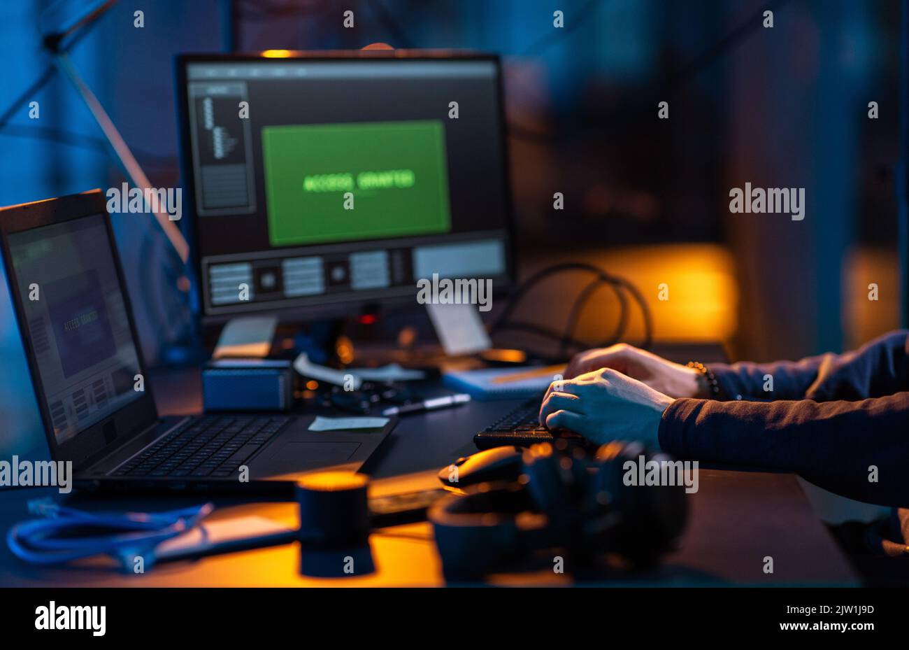 hacker using computer virus for cyber attack Stock Photo - Alamy