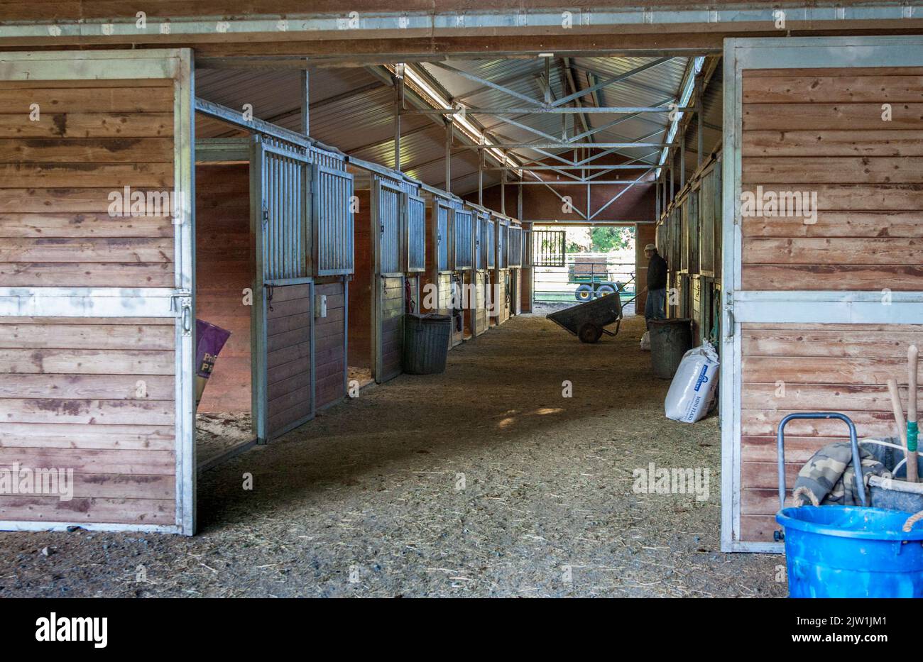 Entrance to a horse stable building Stock Photo - Alamy