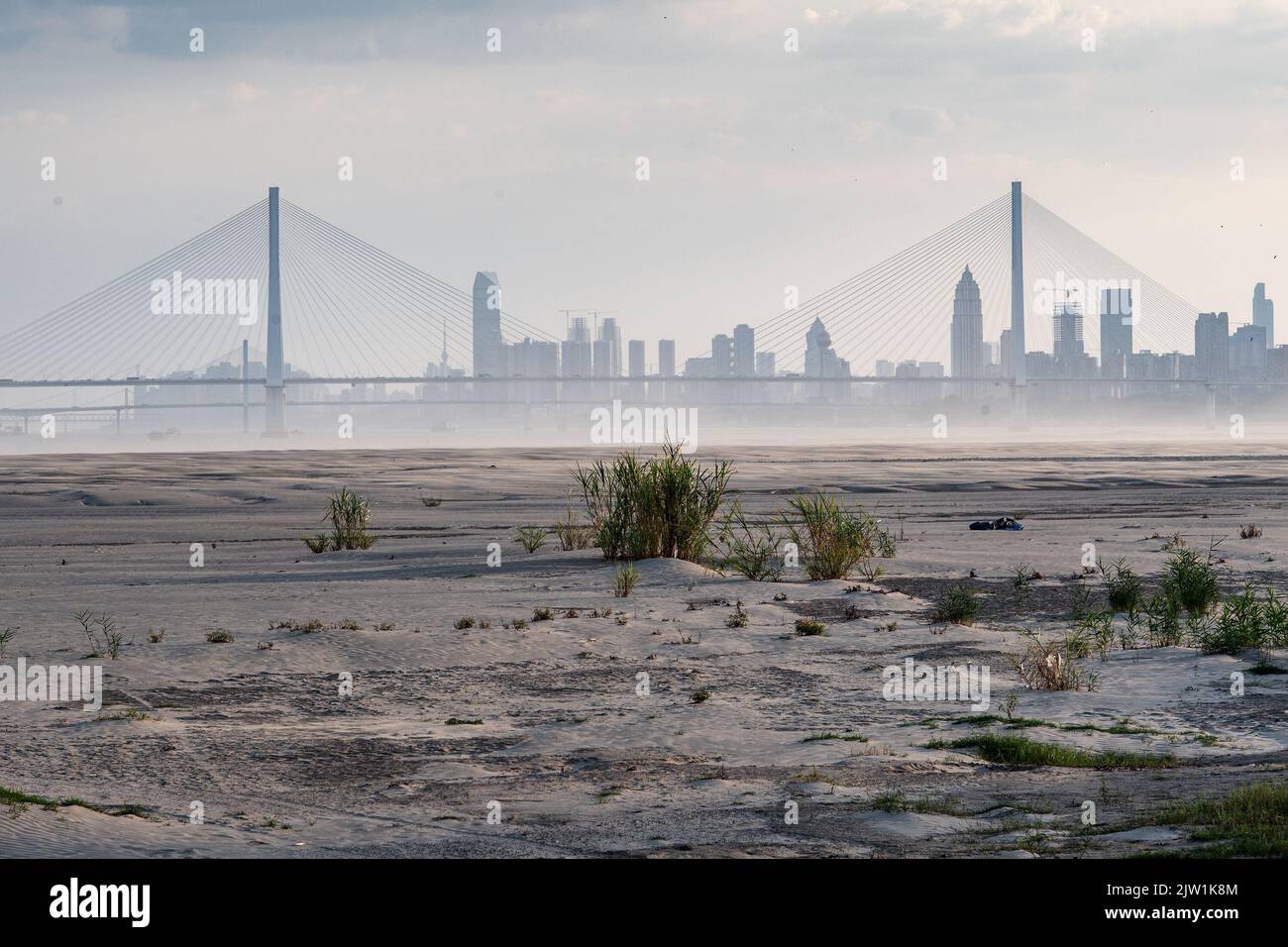 Wuhan, Hubei, China. 2nd Sep, 2022. Exposed banks, due to low water ...