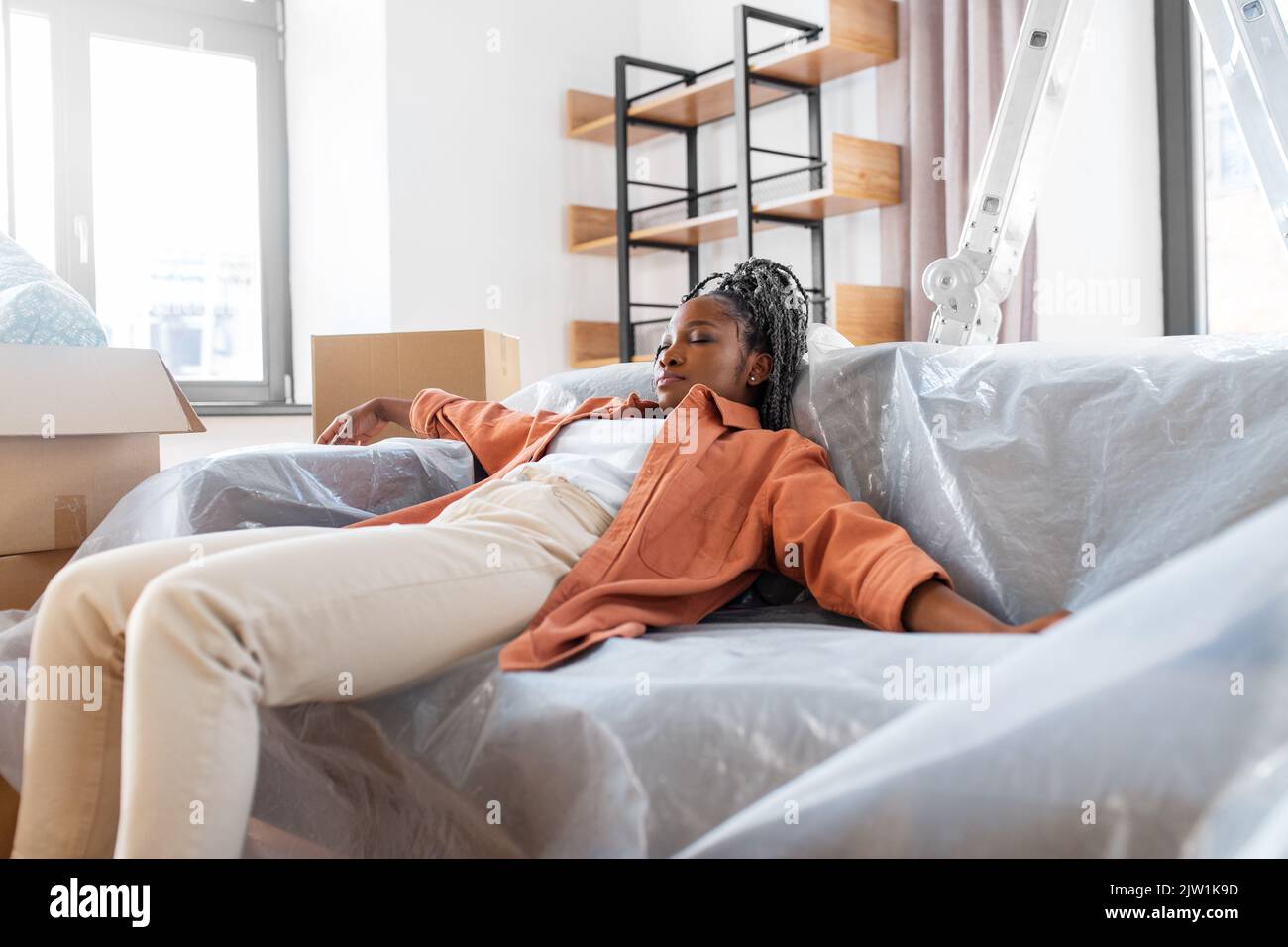 Beautiful woman sleeping in moving hi-res stock photography and images ...