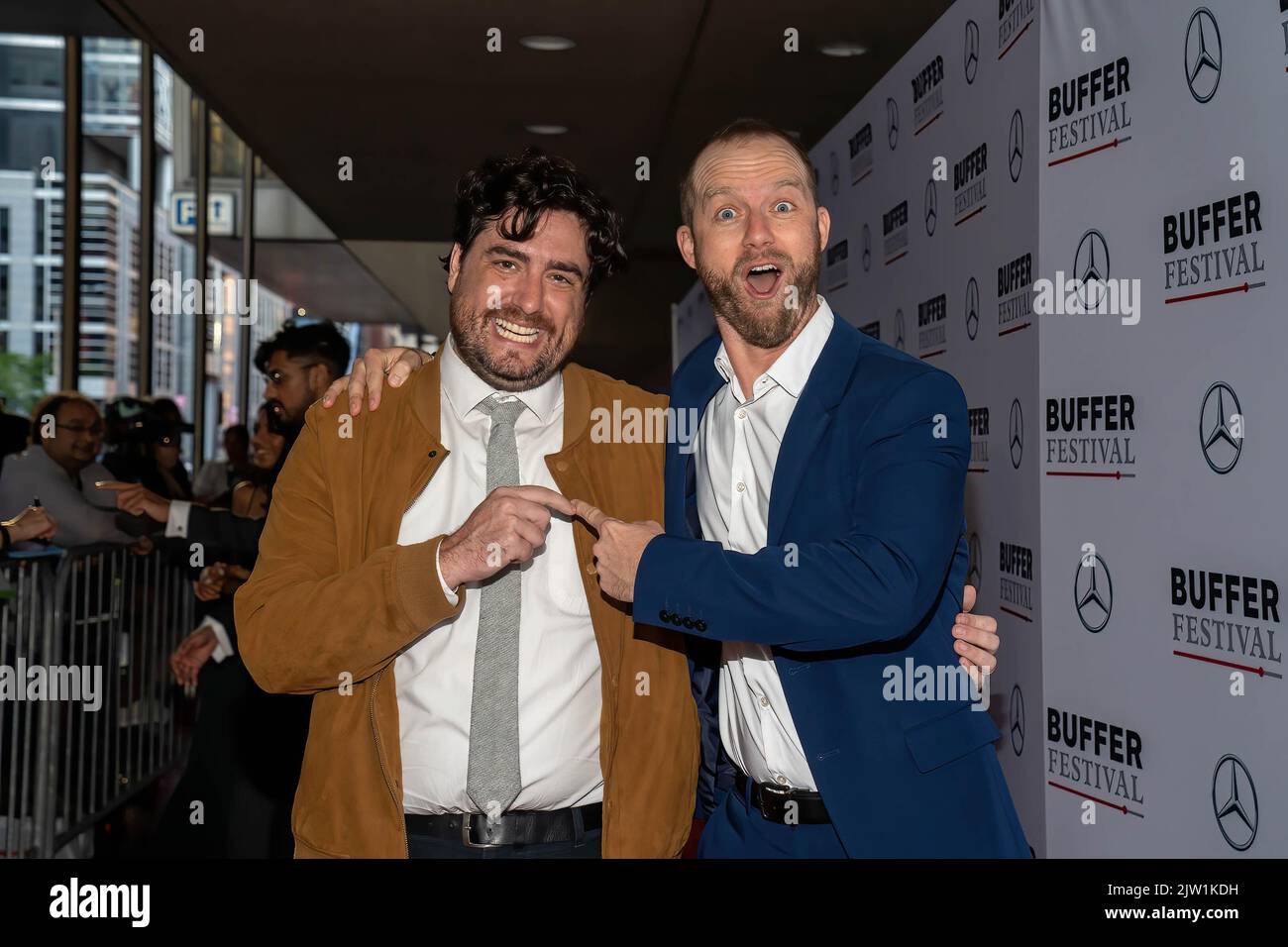 Chris Smith and Jack De Sena at the 2022 Buffer Festival red carpet ...