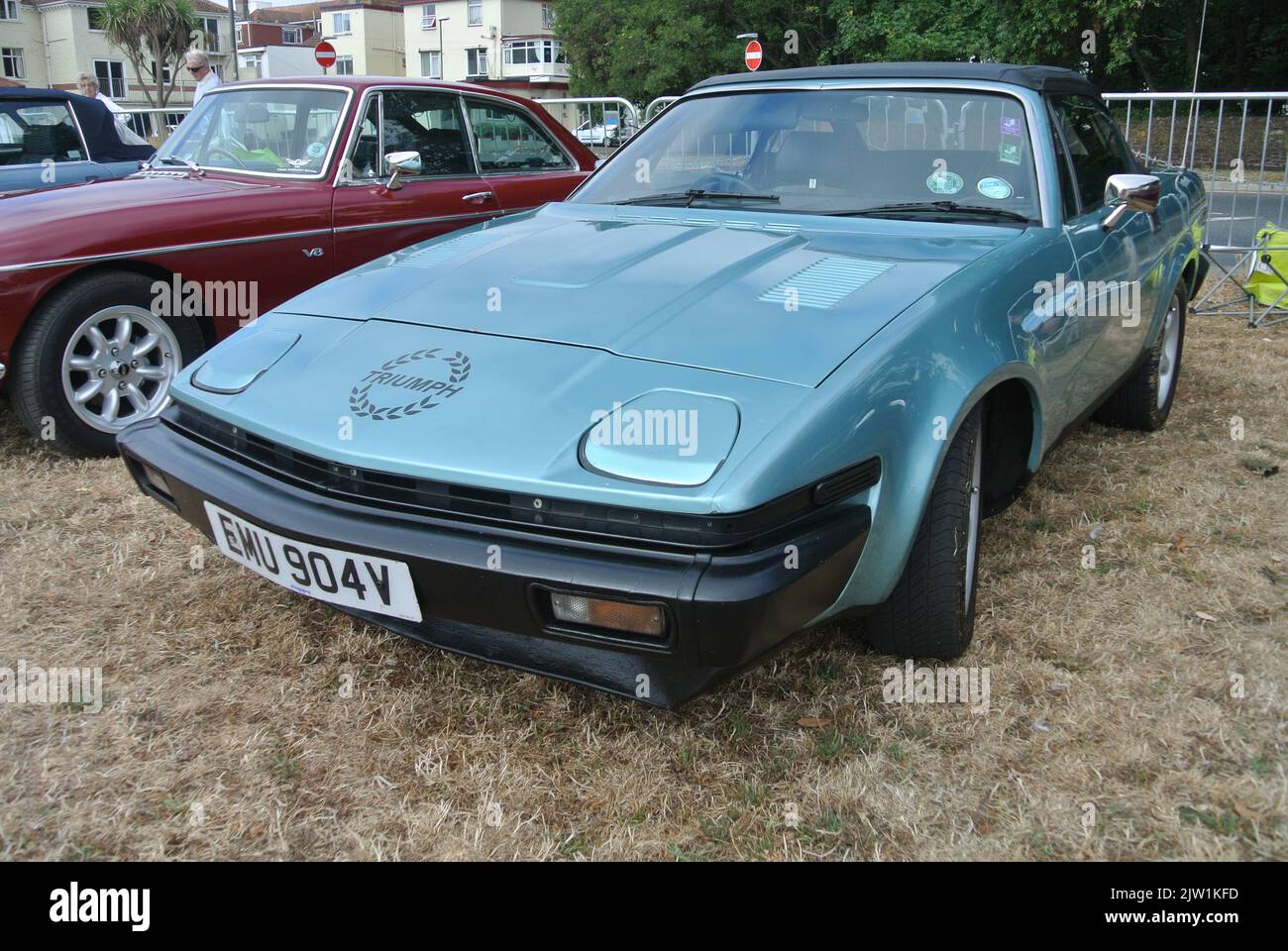 A 1980 Triumph TR7 parked on display at the English Riviera classic car ...