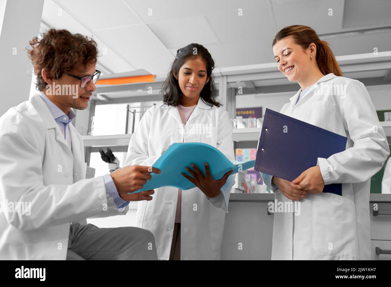 international group of scientists in laboratory Stock Photo - Alamy