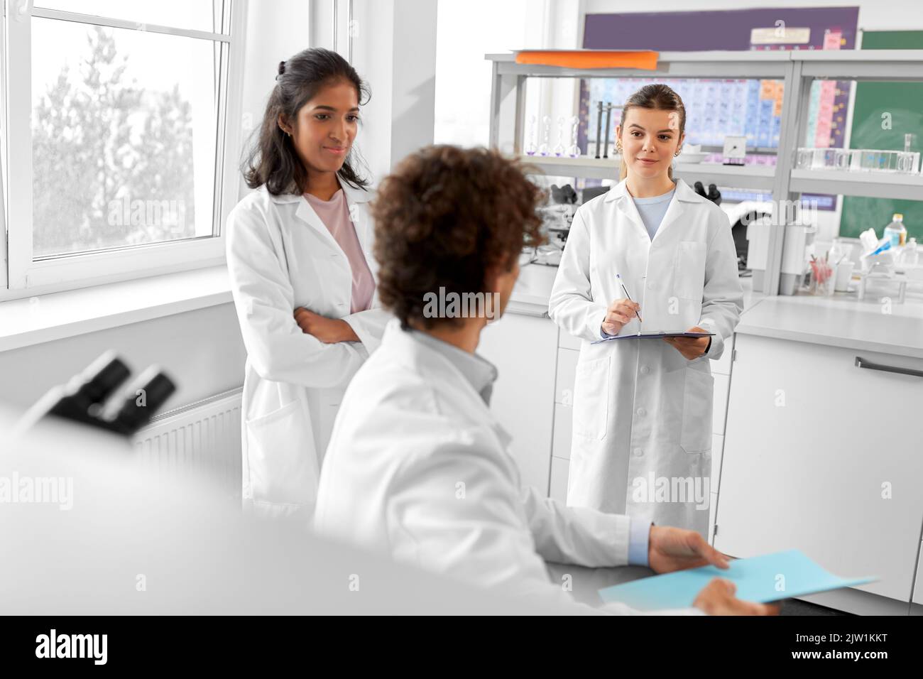 international group of scientists in laboratory Stock Photo - Alamy