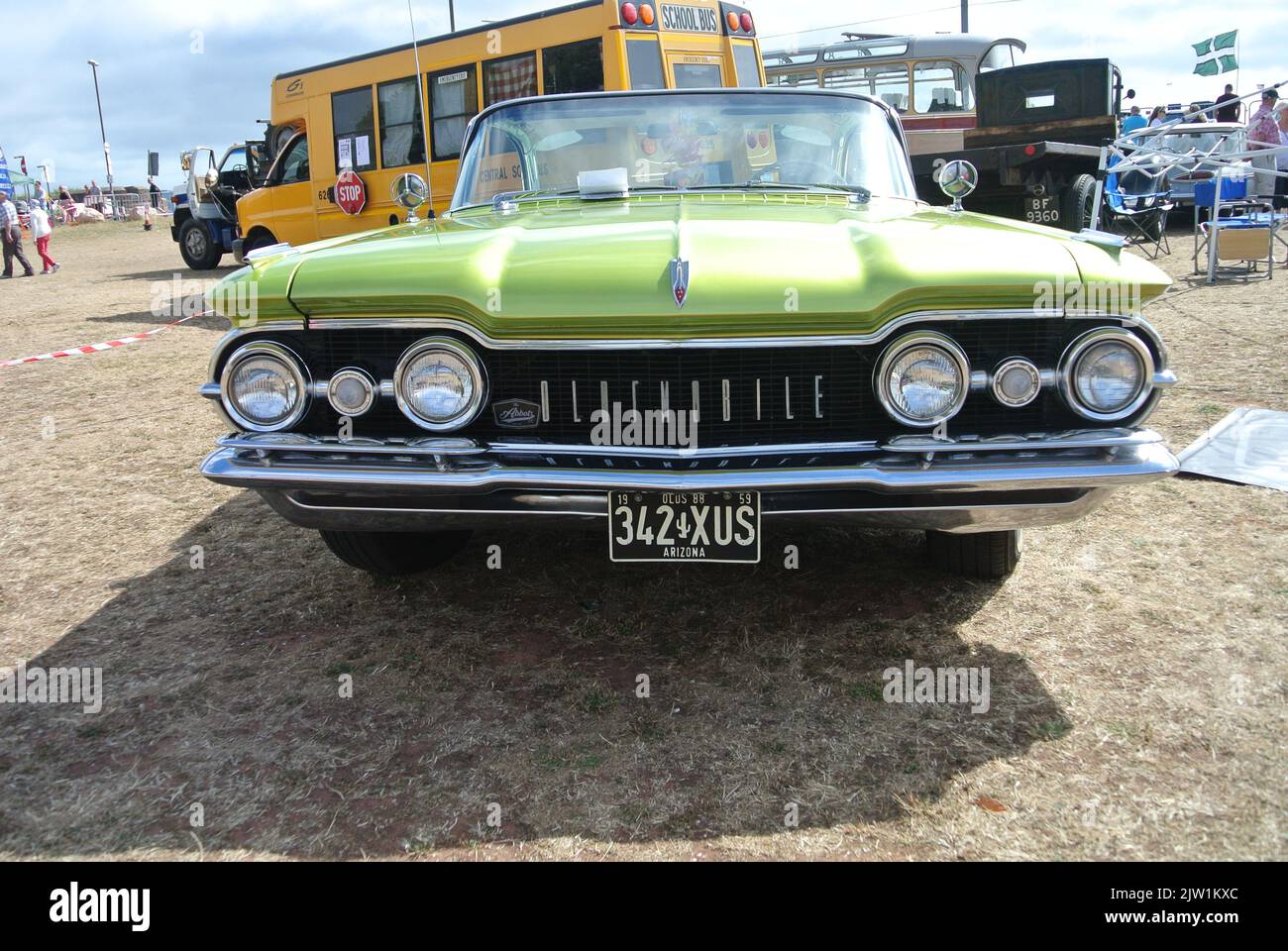 A 1959 Oldsmobile 88 parked on display at the English Riviera classic ...
