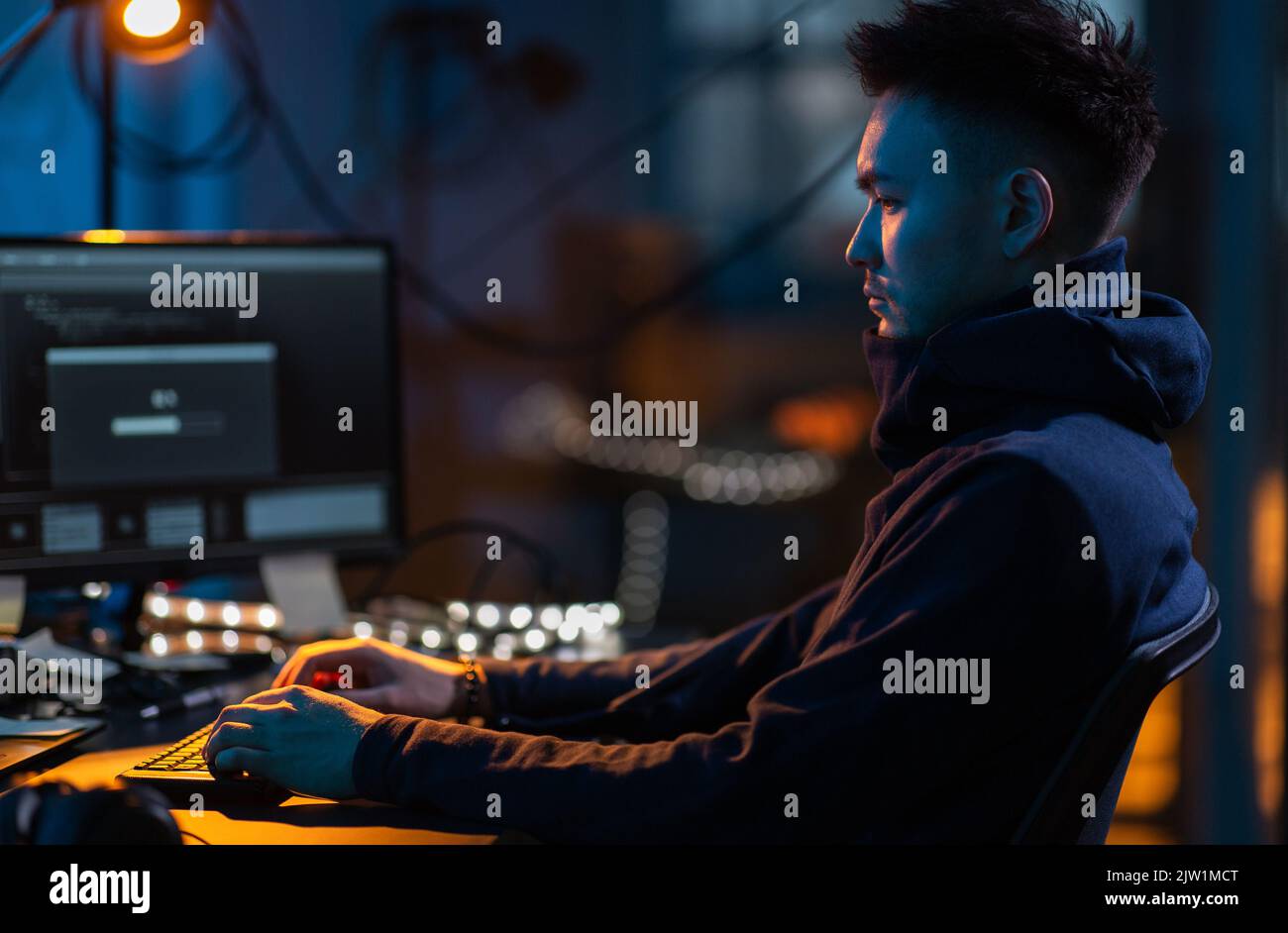 hacker using computer virus for cyber attack Stock Photo - Alamy