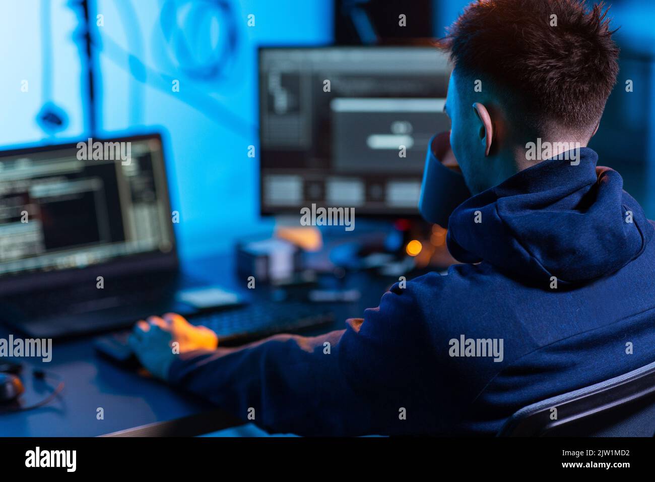 hacker using computer virus for cyber attack Stock Photo - Alamy