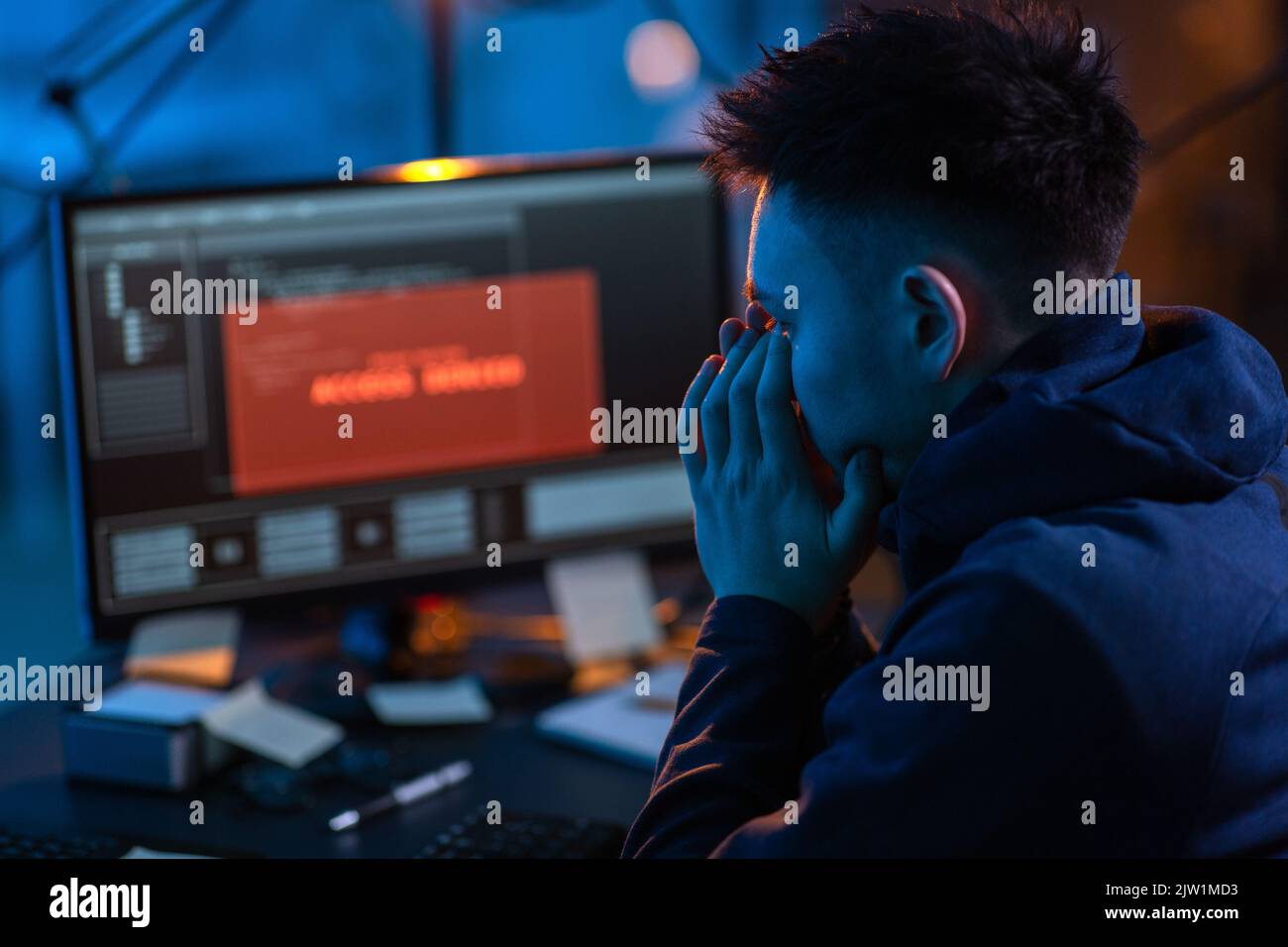hacker using computer virus for cyber attack Stock Photo - Alamy