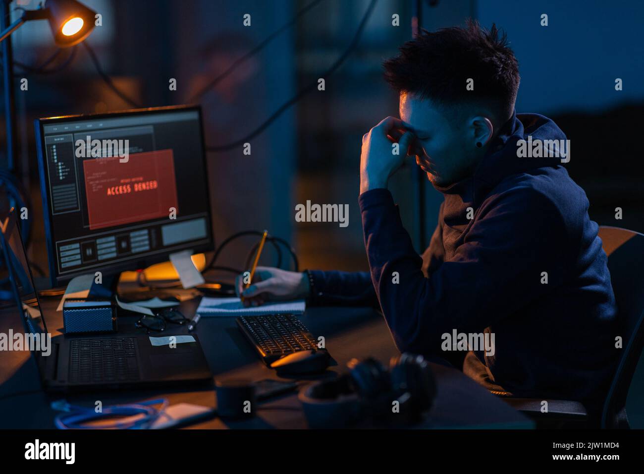 hacker using computer virus for cyber attack Stock Photo - Alamy