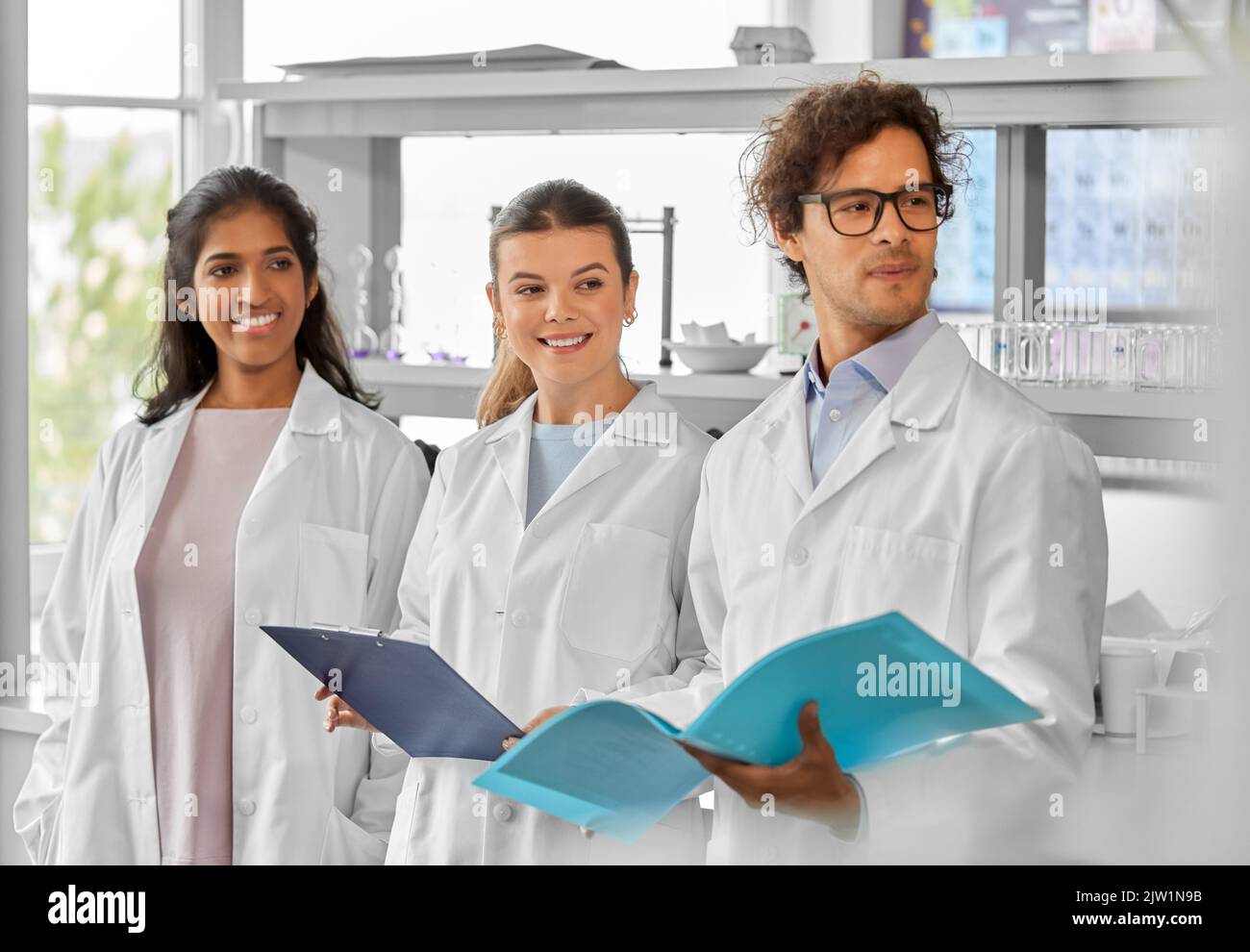 international group of scientists in laboratory Stock Photo - Alamy