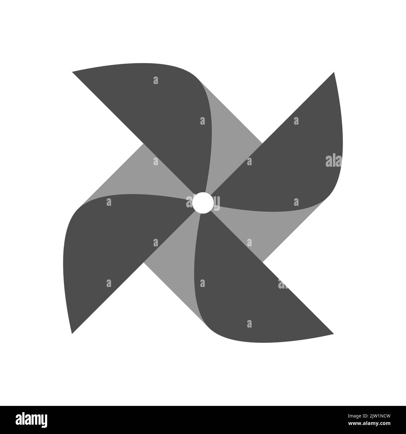 Monochrome Pinwheel or Spinning Windmill Symbol Icon. Vector Image ...