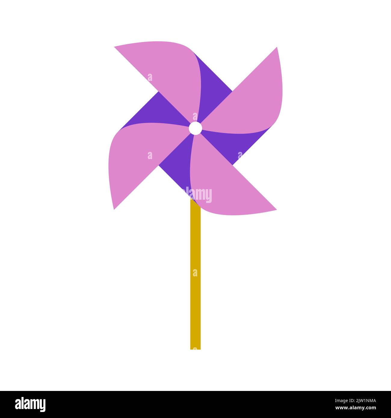 Pink and Purple Pinwheel or Spinning Windmill with Stick Symbol Icon ...