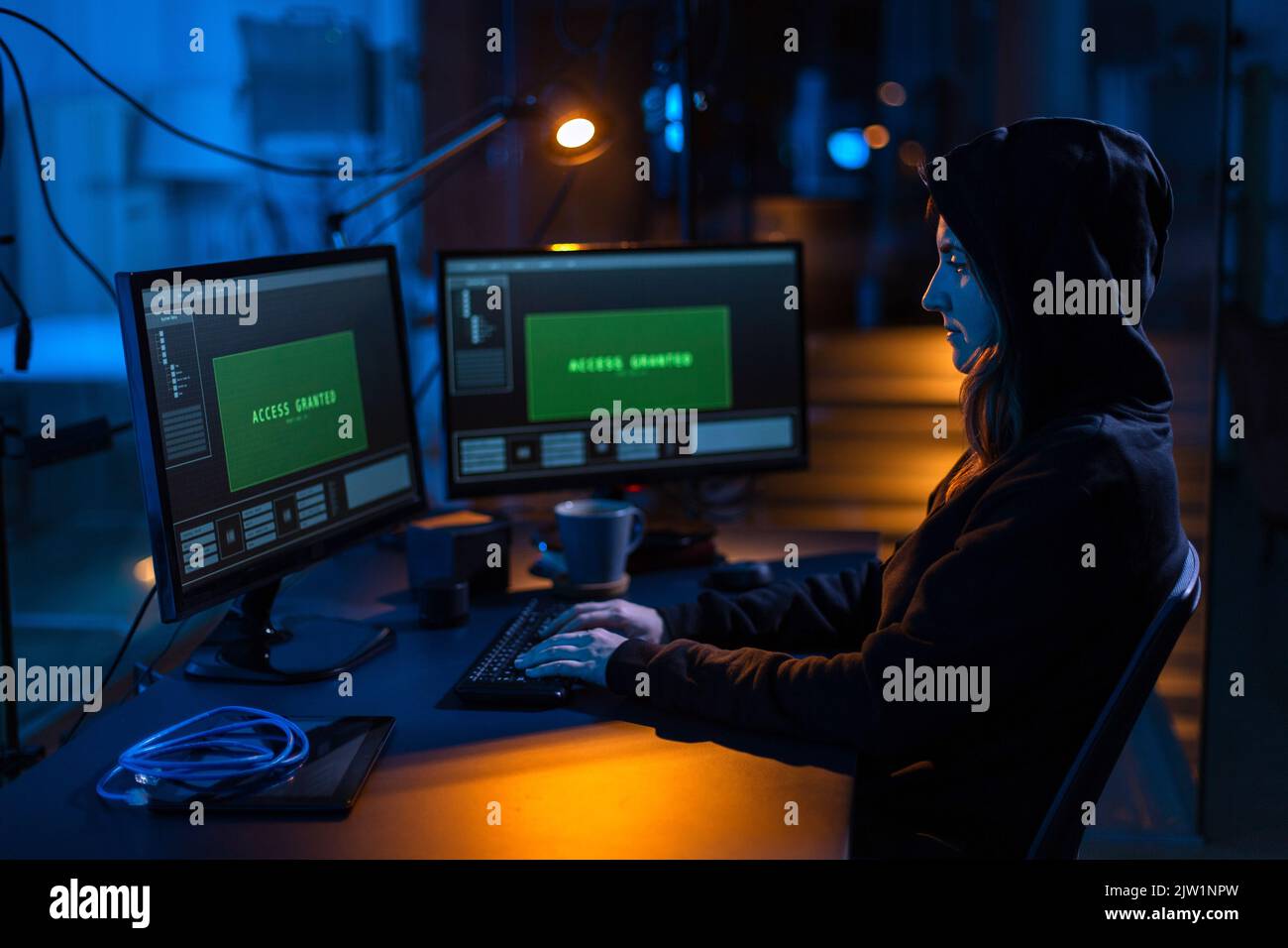 hacker using computer virus for cyber attack Stock Photo - Alamy