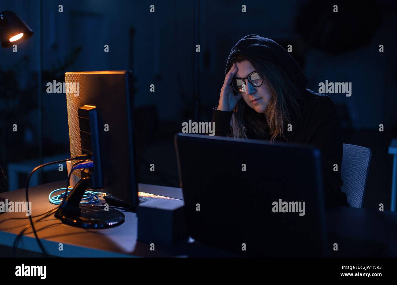 hacker using computer virus for cyber attack Stock Photo - Alamy