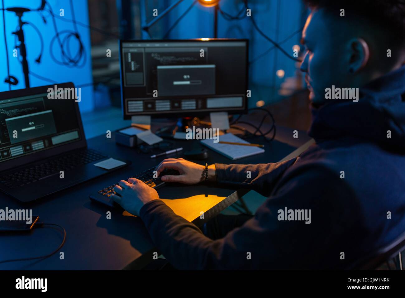 hacker using computer virus for cyber attack Stock Photo - Alamy
