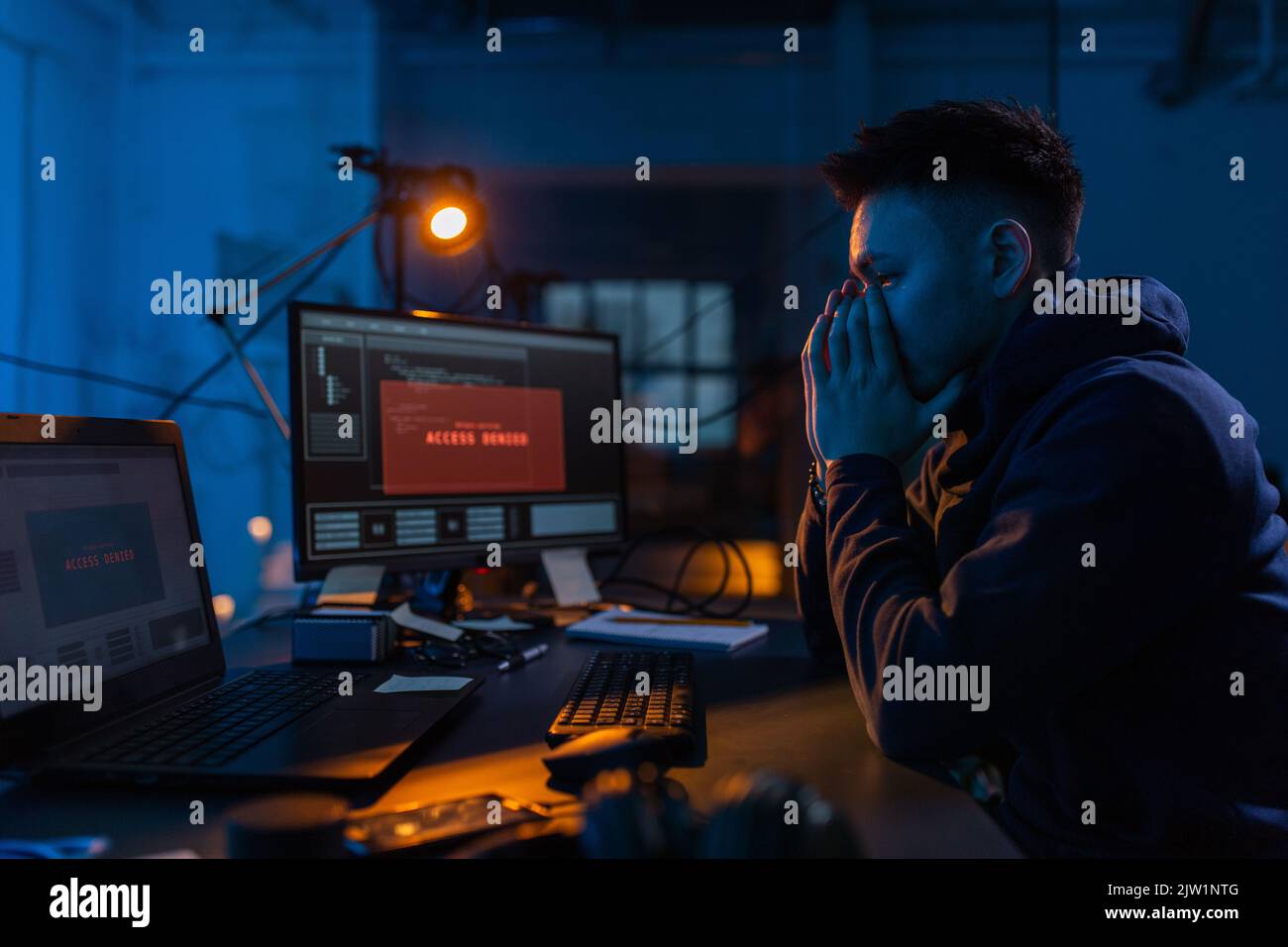 hacker using computer virus for cyber attack Stock Photo - Alamy