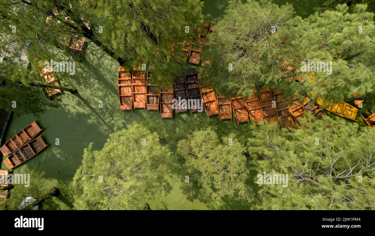 YANGZHOU, CHINA - SEPTEMBER 1, 2022 - An aerial photo shows Luyang Lake ...