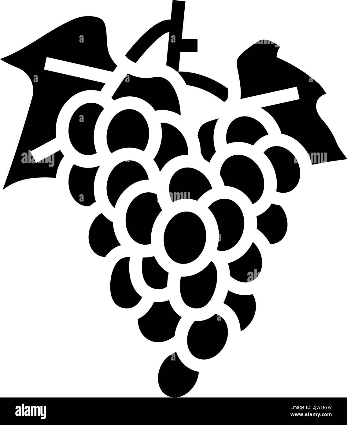 green grapes bunch glyph icon vector illustration Stock Vector Image ...