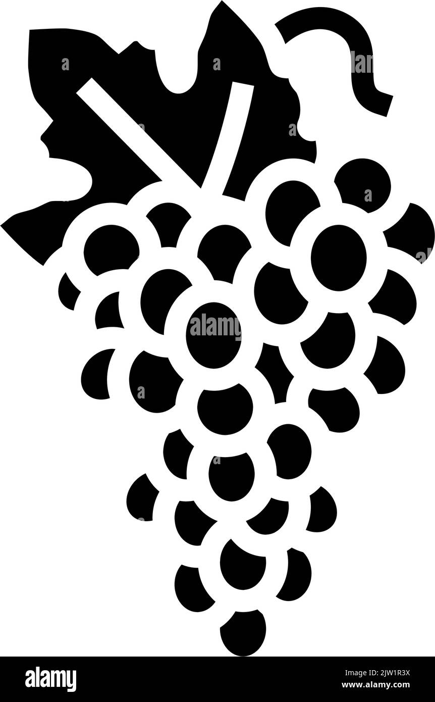 blue grapes bunch glyph icon vector illustration Stock Vector Image & Art - Alamy