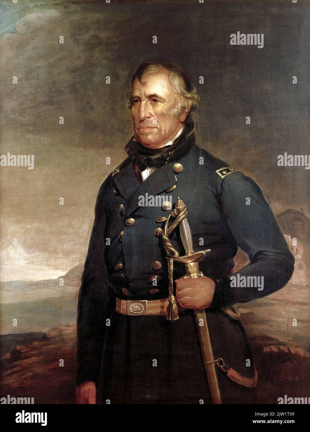 A painted portrait of Zachary Taylor. Taylor was the twelfth president ...
