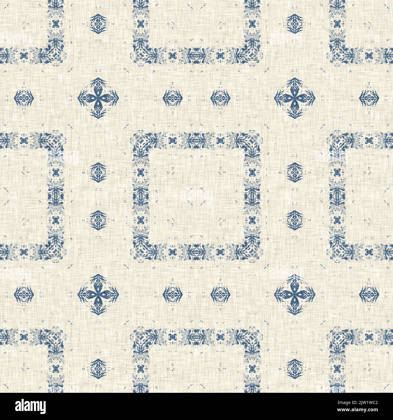 French blue quilt printed fabric pattern for shabby chic home decor ...
