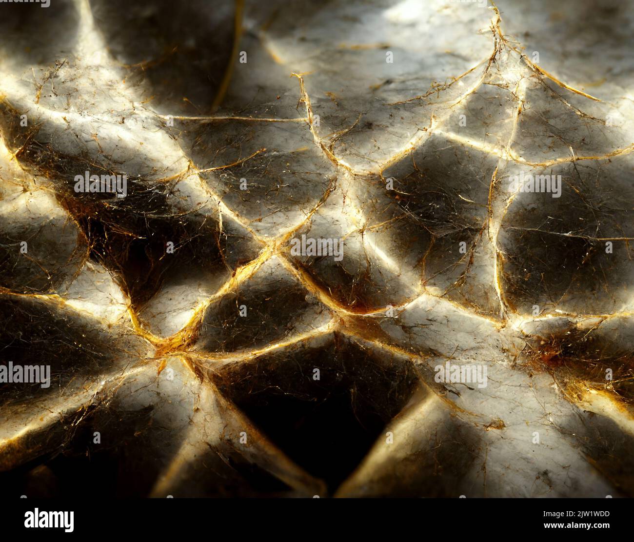 The rocky ground was cracked with hot gold seeping out, Digital ...