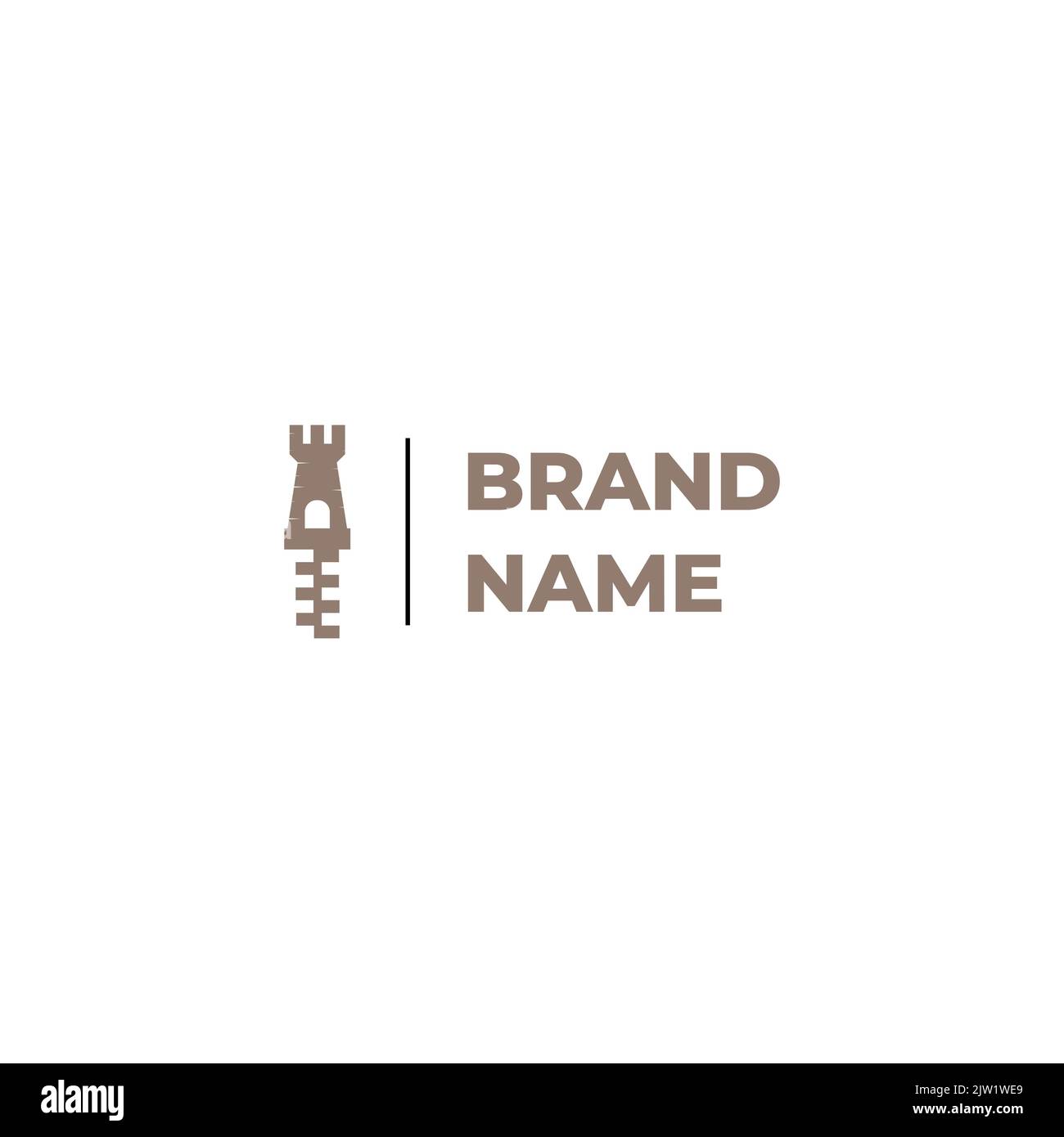 Simple fort and zipper logo design. Razor blade illustration and fort ...