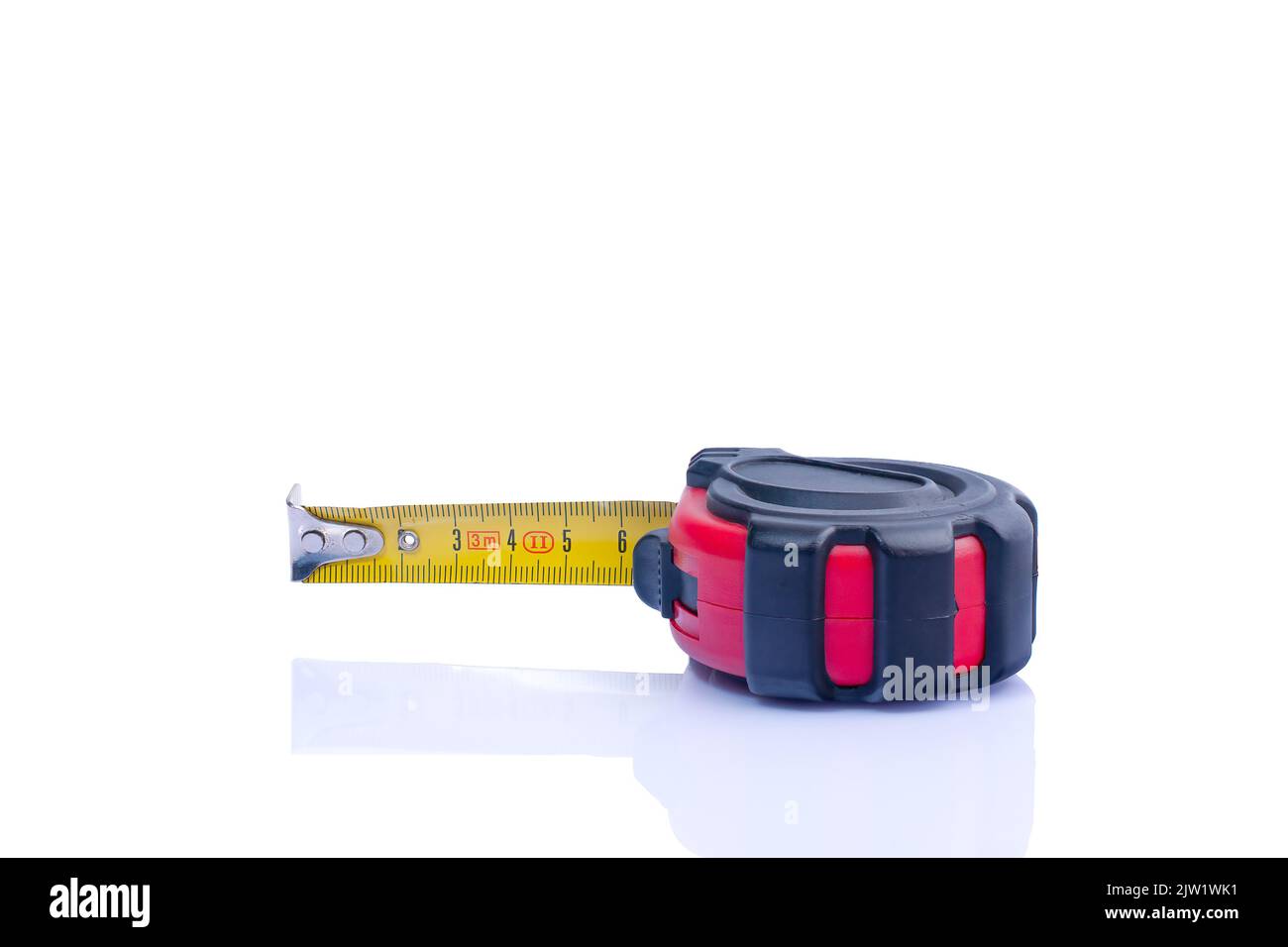 round tape measure isolated on white background Stock Photo - Alamy