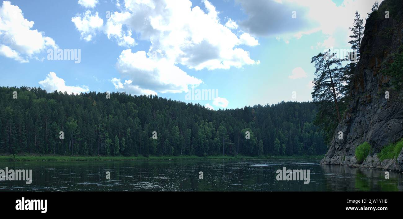 Geography, potamology. Middle Siberia (south part). Panorama of ...