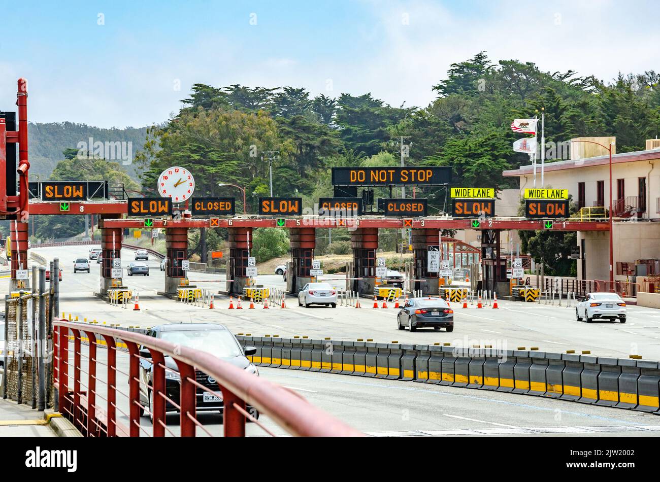 A toll booth at The Golden Gate Bridge in San Francisco, California ...