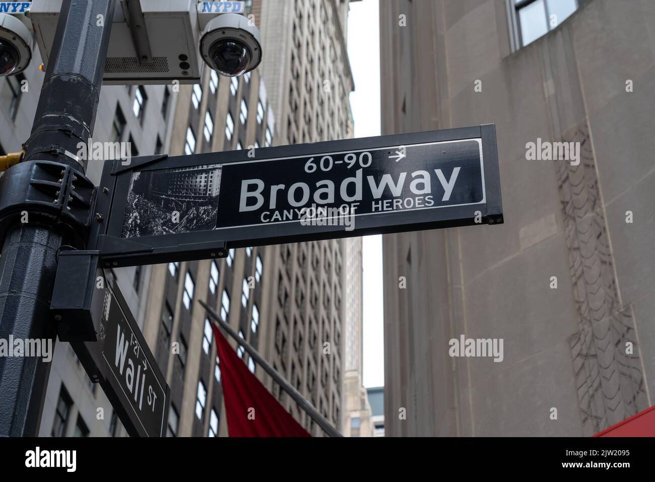 New York City, USA - August 17, 2022: The Broadway street sign is seen ...