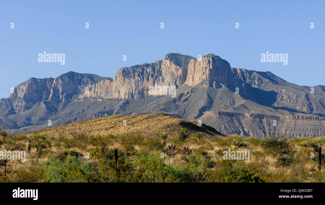Landscape view of Guadalupe Peak and El Capitan Stock Photo - Alamy