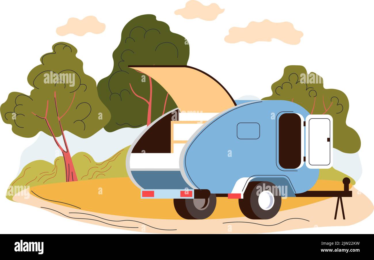 Camper van adventure in Cut Out Stock Images & Pictures - Alamy