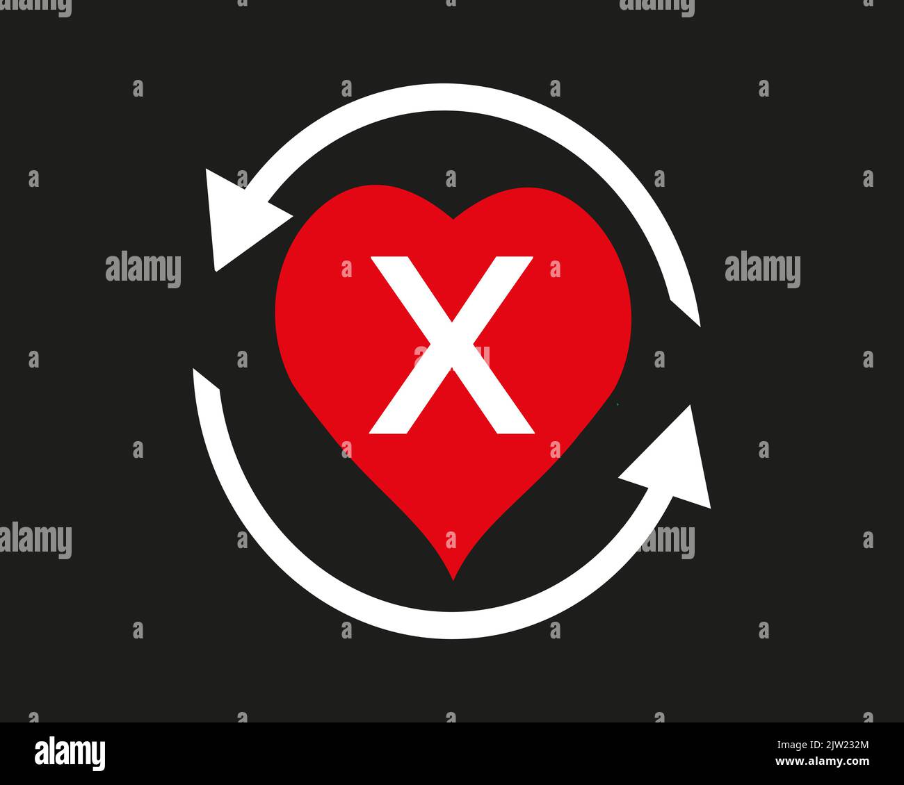 X vector logo icon with love shape and Aro illustration design isolated ...