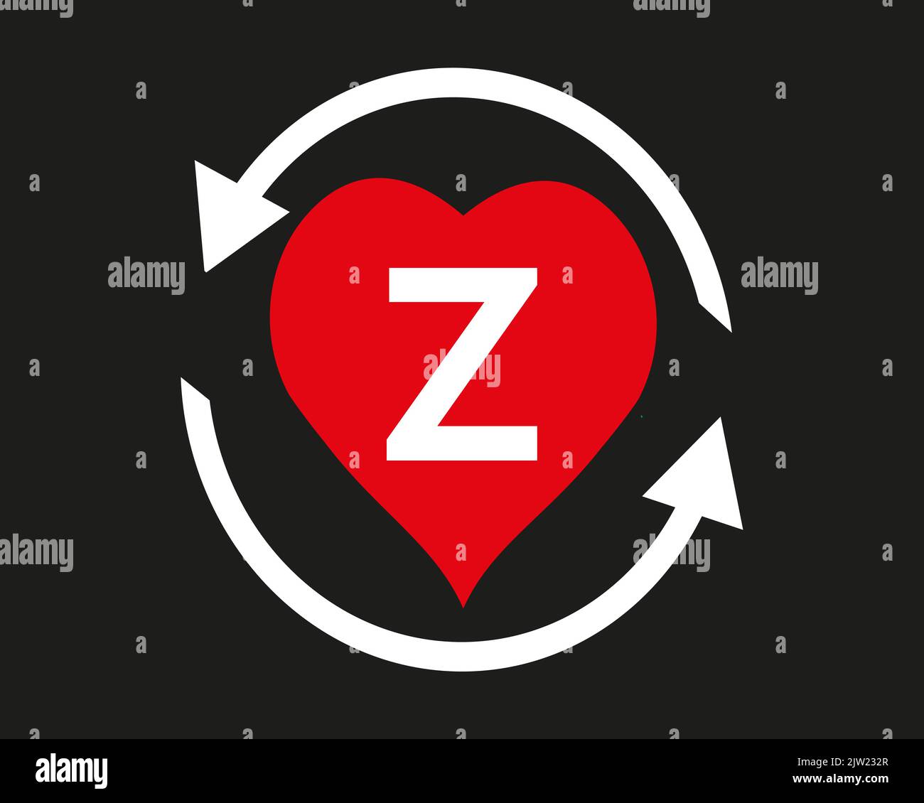 Z vector logo icon with love shape and Aro illustration design isolated ...
