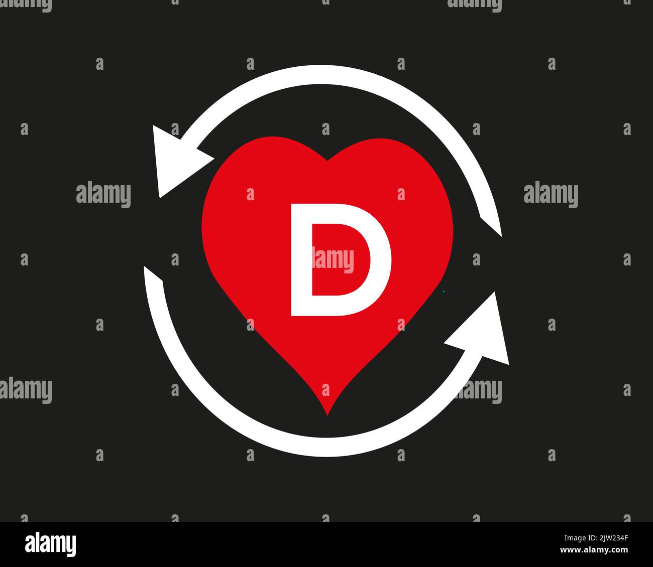 D vector logo icon with love shape and Aro illustration design isolated ...