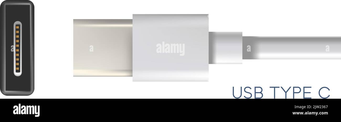 USB type c connectors, standard type for charging Stock Vector Image ...